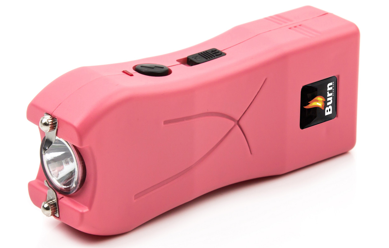 BURN PINK Stun Gun 398 550 BV Rechargeable Police Self Defense LED ...