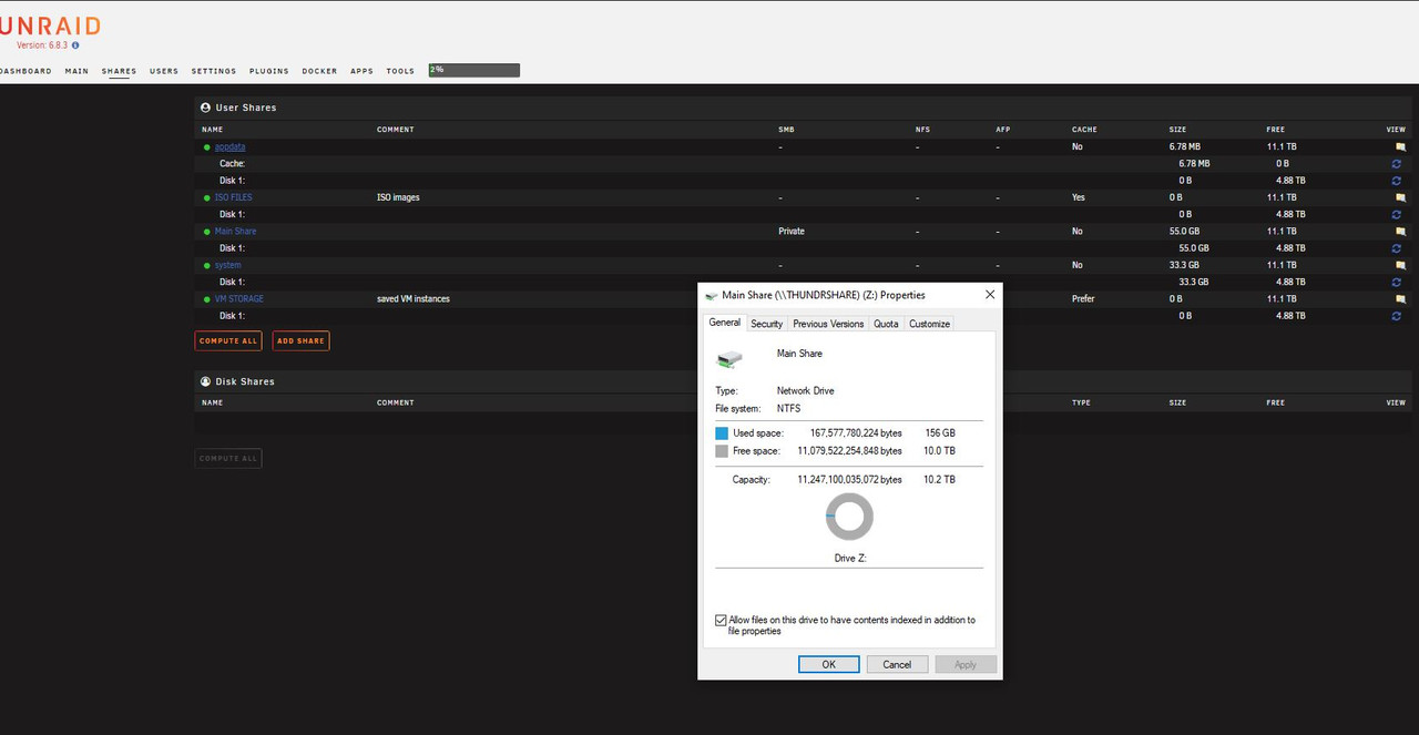 Array size and SMB Sharedrive show different sizes - General Support - Unraid