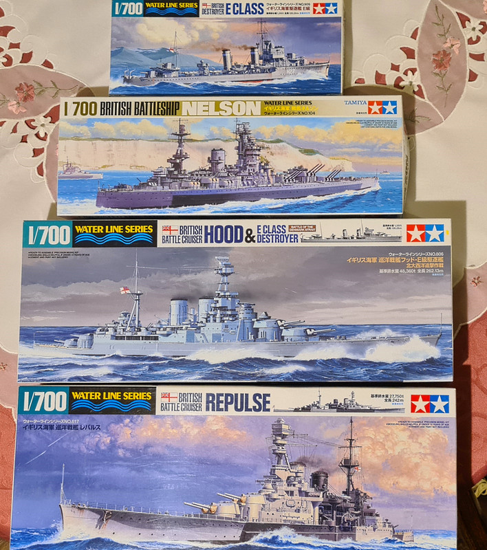 Small beginnings? A selection of Tamiya 1/700 WWII Royal Navy vessels ...