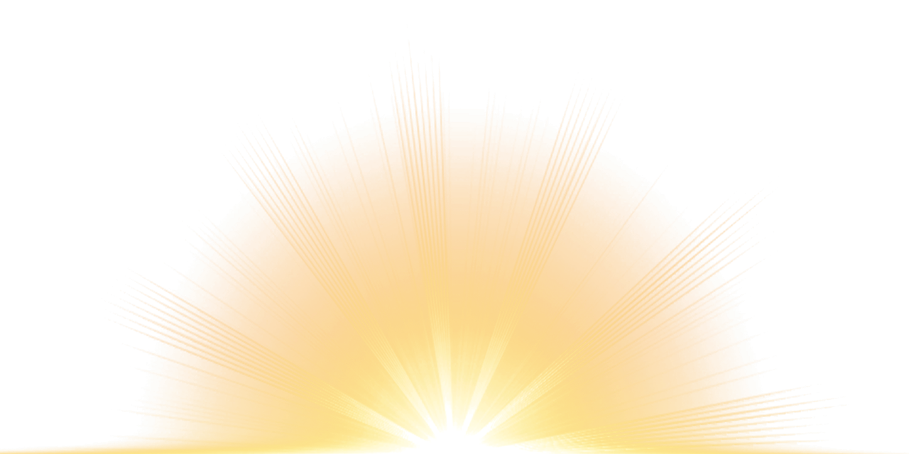 a glowing rising up sun and sunrays isolated on transparent background ...