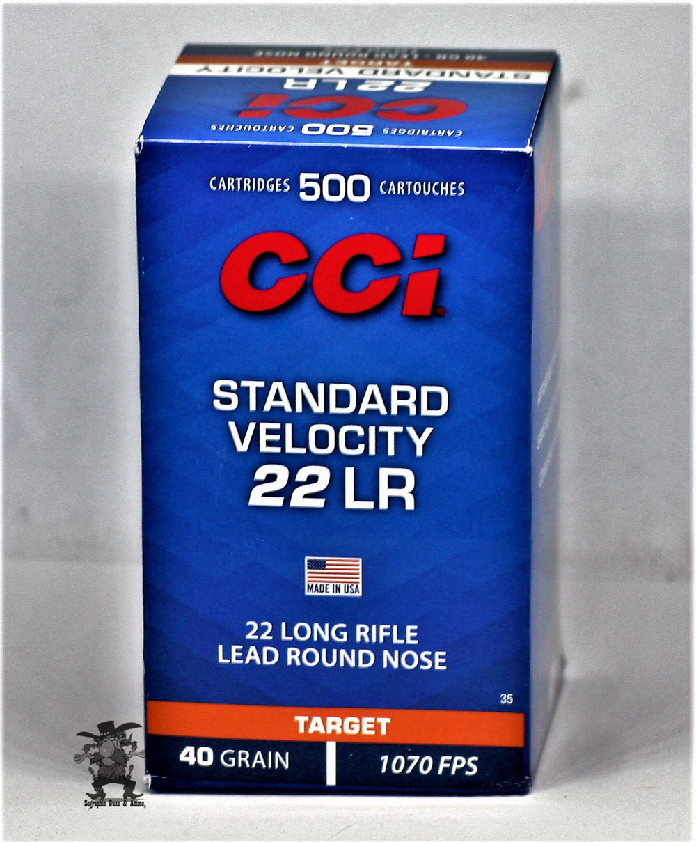 CCI 22 LR 40 Grain Standard Velocity Round NOSE 22lr STANDARD 500 RDS ...
