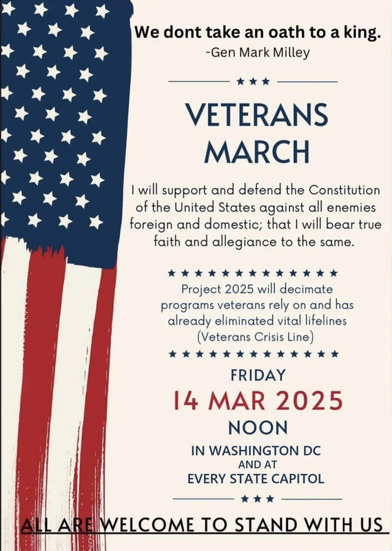 VETERANS MARCH TOMORROW, 3/14!!!! DC and all state capitols at noon ...