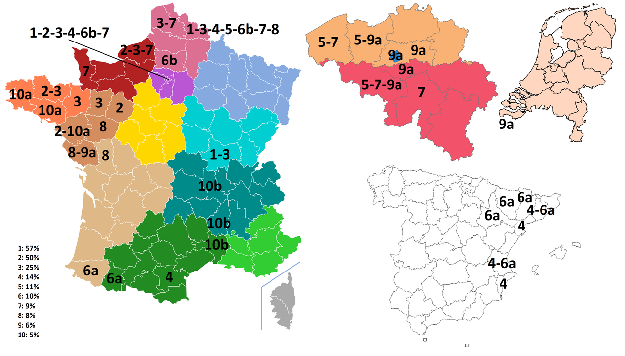 France Genetic Groups map by département2 — Postimages