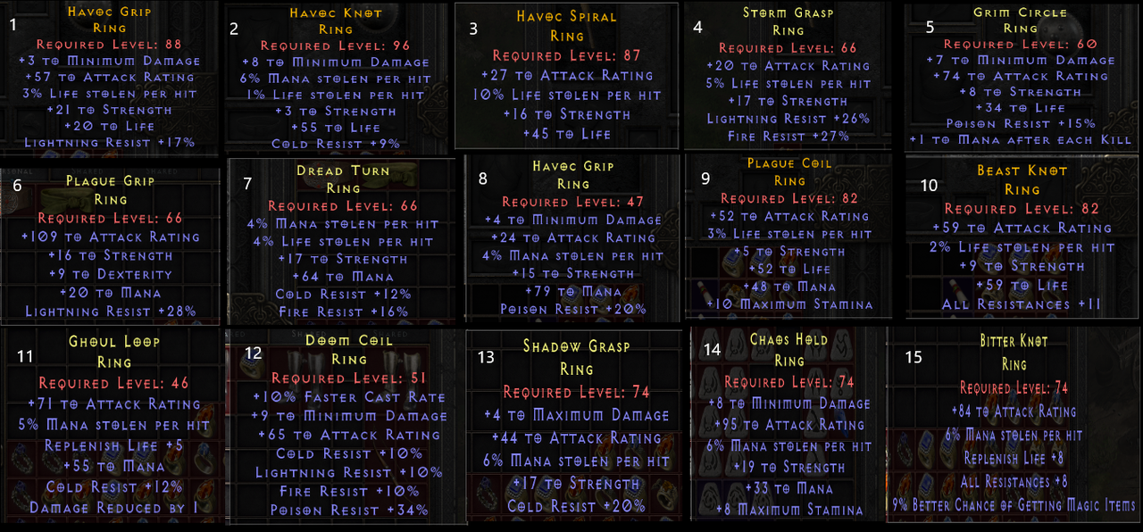 Rings For Sale Ll Ml Max Melee - Topic - d2jsp