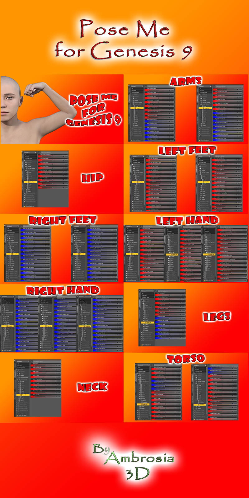 (FILLED 2023-07-04) Ambrosia3D Pose Me For G9 - Free Daz 3D Models