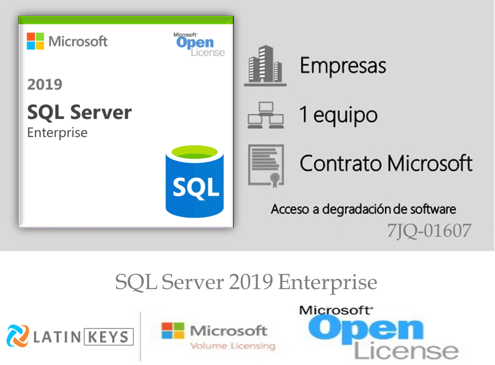 Contrato SQL Server 2019 Enterprise por Volumen - Latinkeys