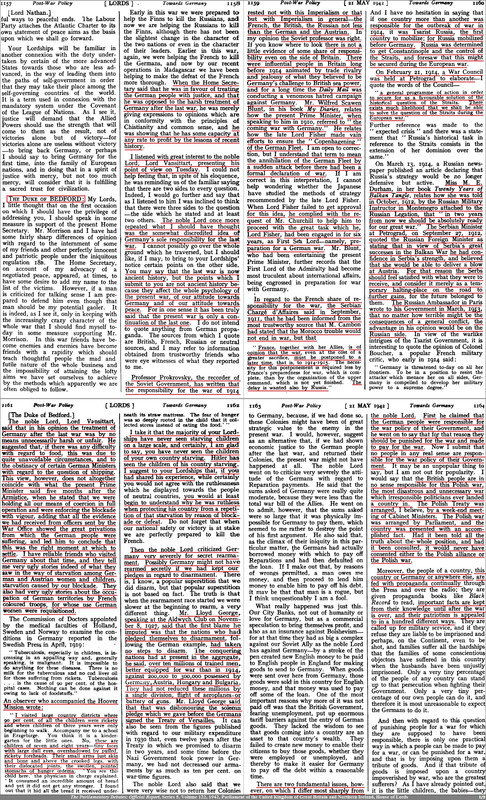 WW1 Parliamentary Debates May 1942 Corpse Factory Story Ponsonby ...