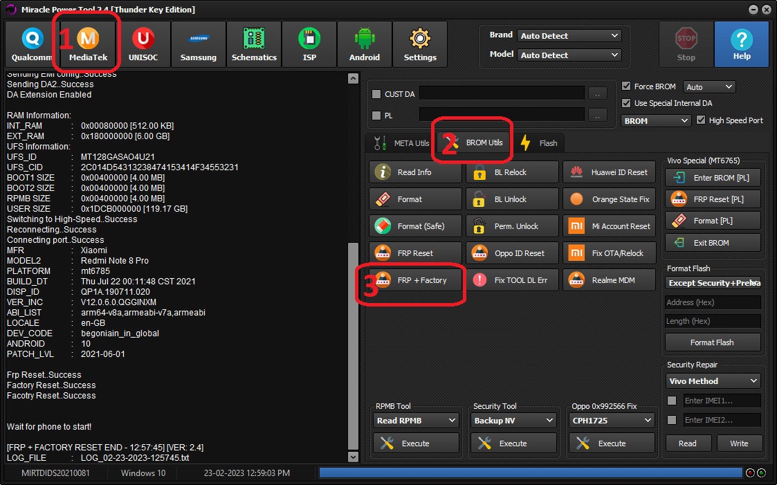 Xiaomi Redmi Note 8 Pro Pattern And Frp Remove Done By Miracle Power ...