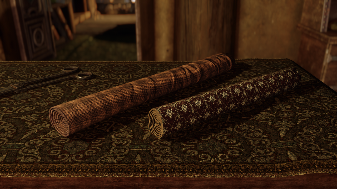 HFs - Rolled Rugs at Skyrim Special Edition Nexus - Mods and Community