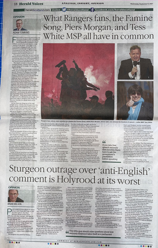 Professor Adam Tomkins - What Rangers fans, the Famine Song, Piers ...