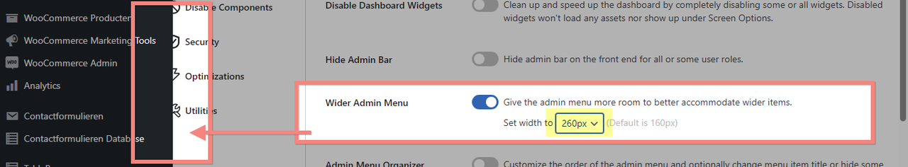 Wider Admin Menu causes overlap of ASE interface | WordPress.org