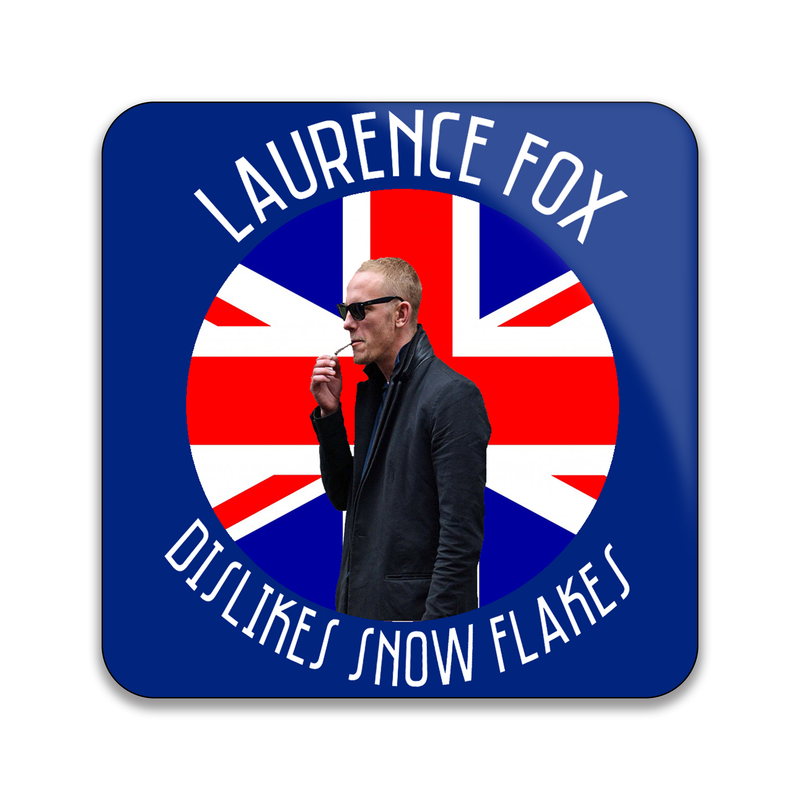 LAURENCE FOX DISLIKES SNOWFLAKES SPLIFF UNION JACK SQUARE BADGE ...