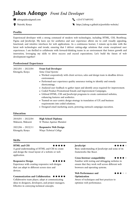 Jakes Adongo Resume 22 07 2023 17 13 58 — Postimages