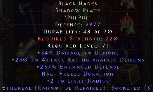 Top Defense Eth Upped Black Hades - Topic - d2jsp