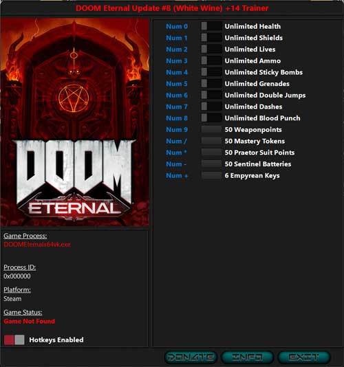 DOOM Eternal - Trainer (17.06.24) iNvIcTUs oRCuS - Трейнеры - VASYHACK.RU