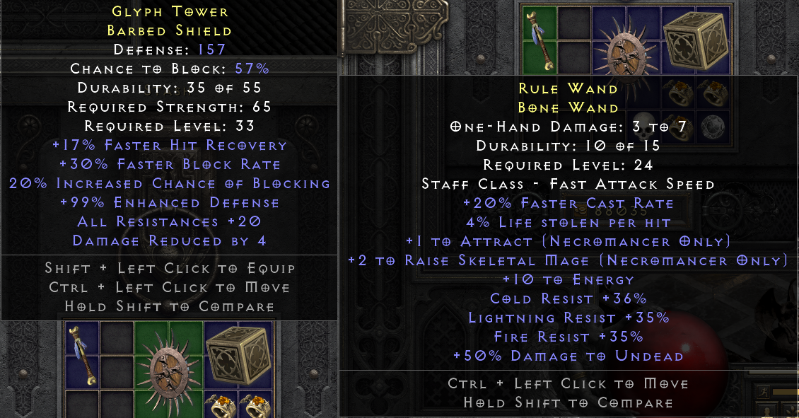 Barbed Shield & Triple Res Wand - Topic - d2jsp