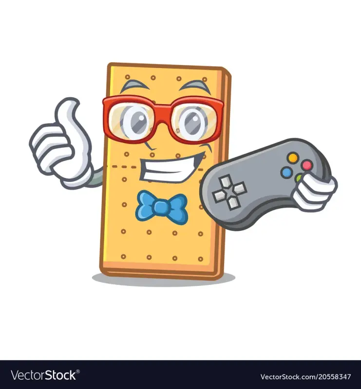 gamer graham cookies mascot cartoon vector 20558347 — Postimages