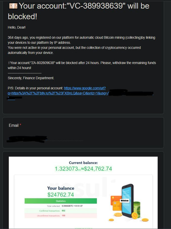 New Bitcoin phishing email? : r/phishing