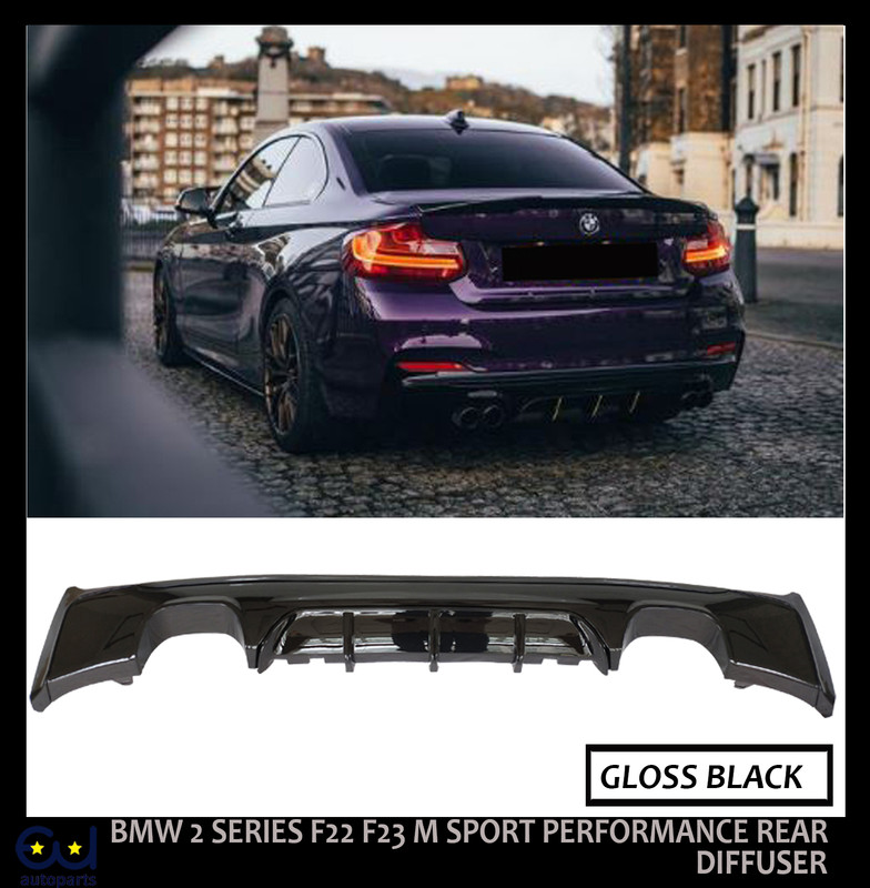 BMW F22 F23 2 SERIES M SPORT PERFORMANCE REAR DIFFUSER GLOSS BLACK | eBay