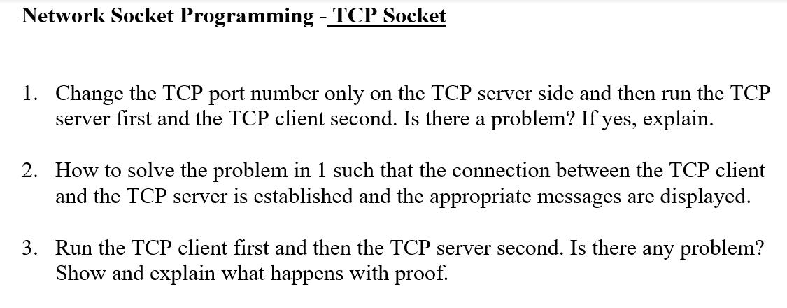 Solved Network Socket Programming Using Python Programming
