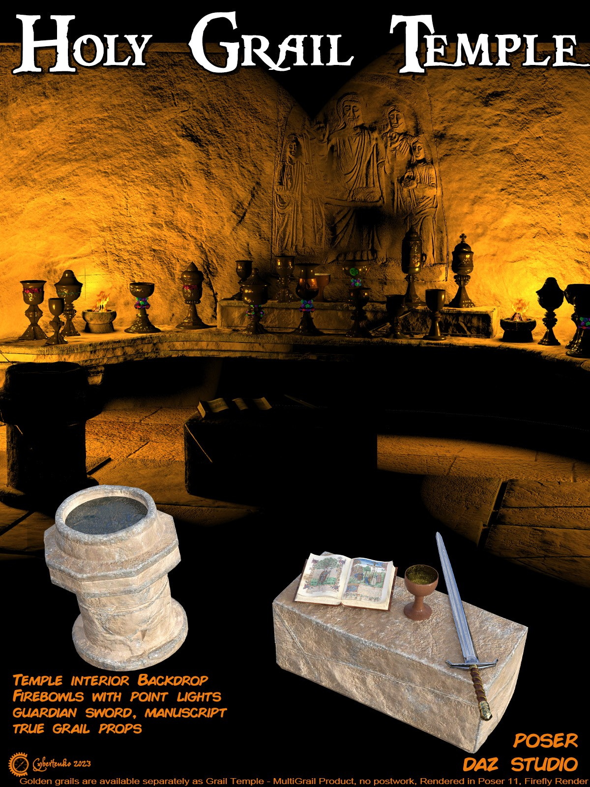 Holy Grail Temple - Interior + Holy Grail Temple - MultiGrail - Free Daz 3D Models