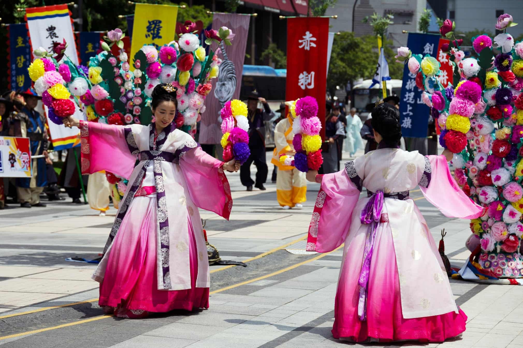 Dancers wearing traditional clothing perform before the Dano festival — Postimages