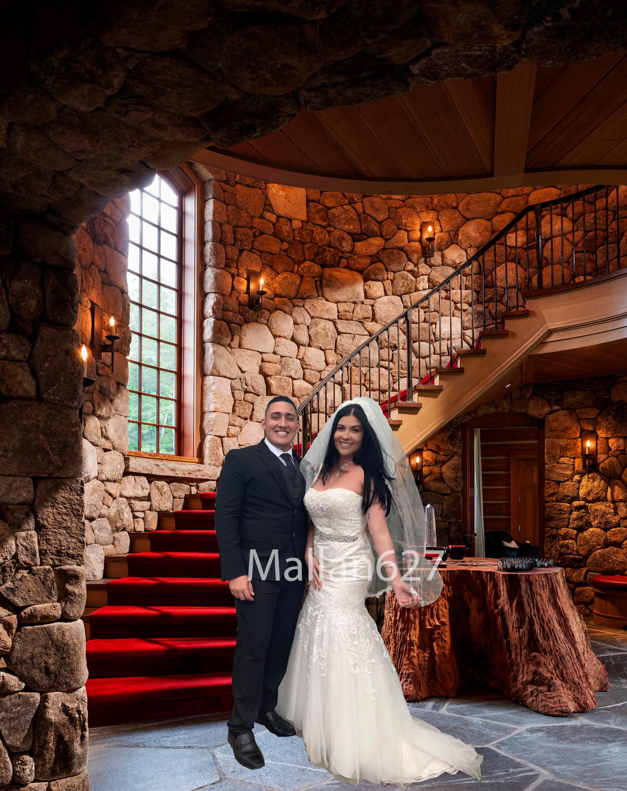 wedding couple rustic staircase — Postimages