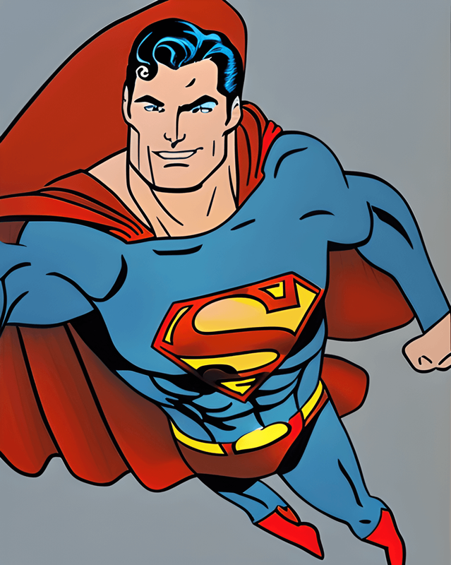 Superman Flying In The Sky Cartoon Painting 73074947 1 — Postimages