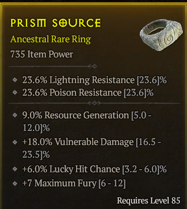 Ring - Resource + Vuln + Lucky + Fury - Topic - d2jsp
