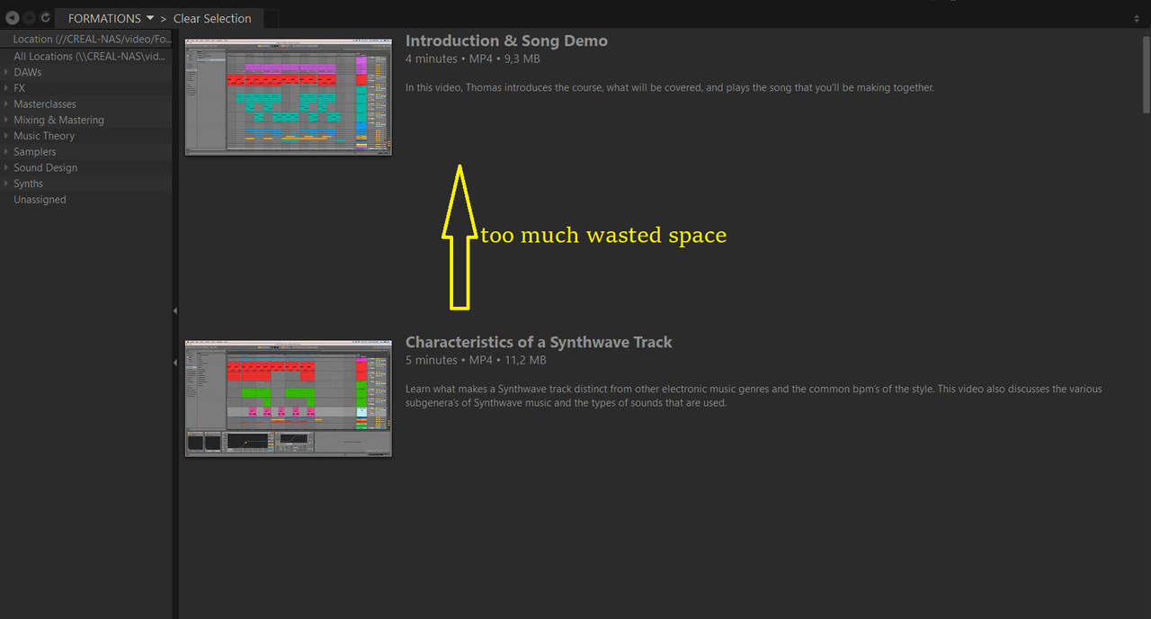 wasted space in thumbnail view — Postimages