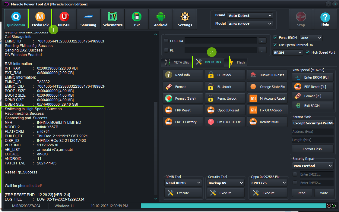 Infinix Smart 6 (X657B) Frp lock Reset Success Miracle Power Tool2.4 ...