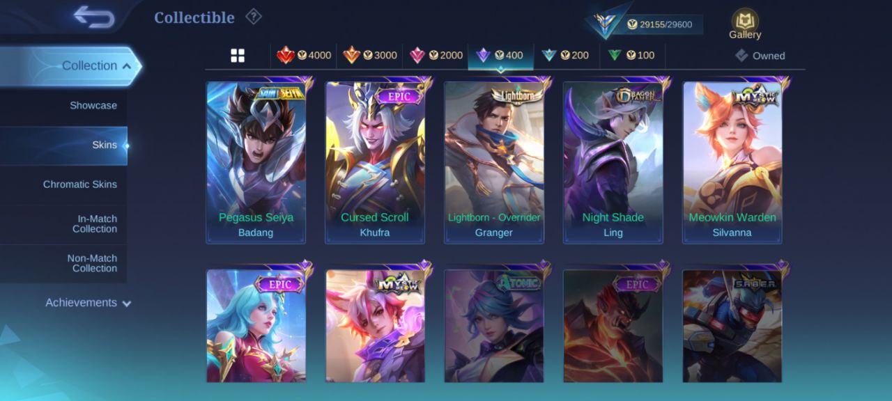Buy ML# 112 132skin_82hero_55level_Epic Gusion Epic Uranus Epic Moskov ...