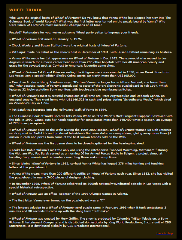 WOFS Wheel Trivia — Postimages