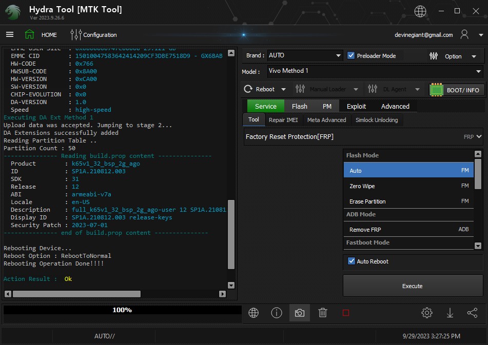 vivo Y15S (PD2140F) FRP REMOVE SUCESS NO NEED TEST POINT BY HYDRA TOOL ...