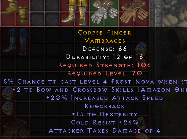 Bow Kb Glove 2bow / 20ias / Kb / 15dex / 26cr - Topic - d2jsp