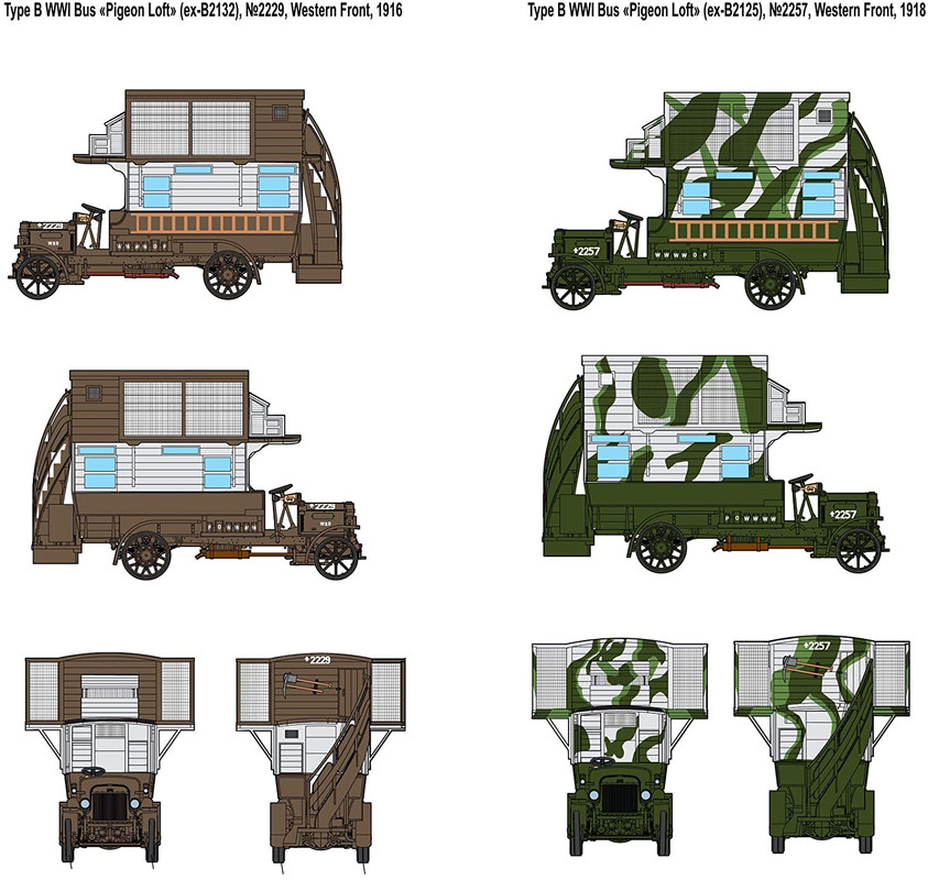Roden 1/72 WW1 B Type Bus Pigeon Loft
