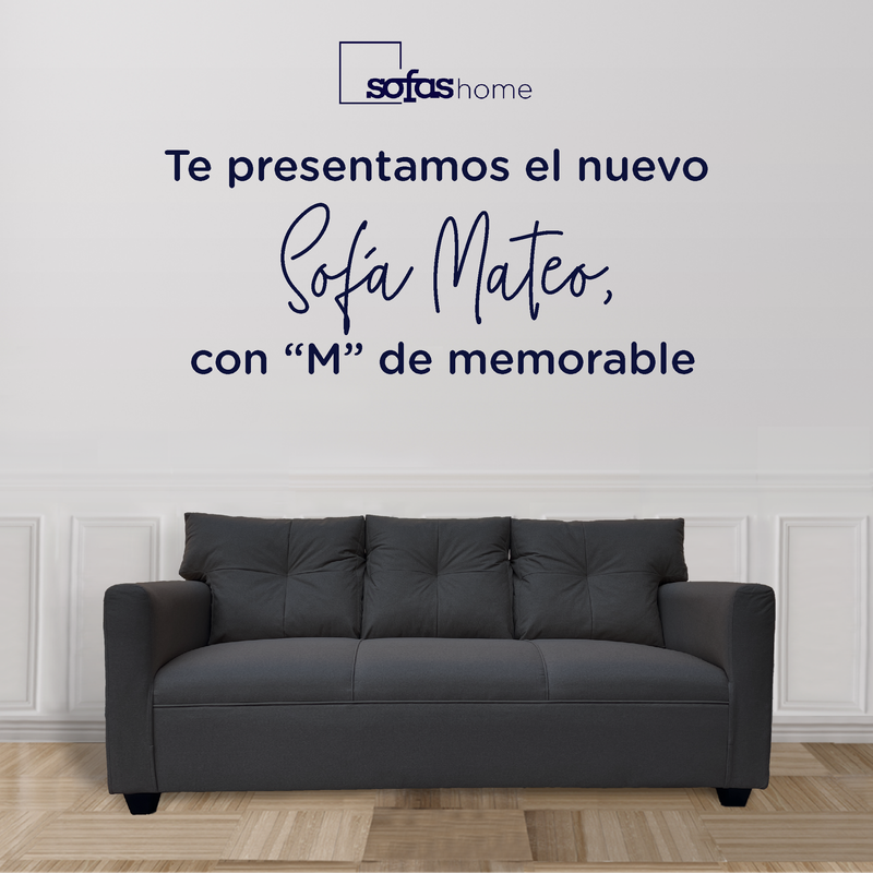 SOFAS HOME SOFA MATEO CHENILLE GRAFITO PATA PLASTICA 3C | falabella.com