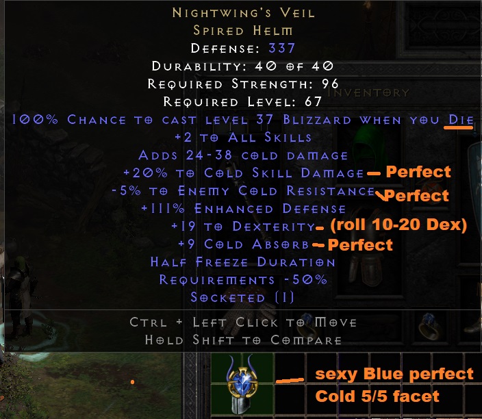 Ft 99% Perfect Nightwing's Veil ~blue Jewel 5/5~ - Topic - d2jsp