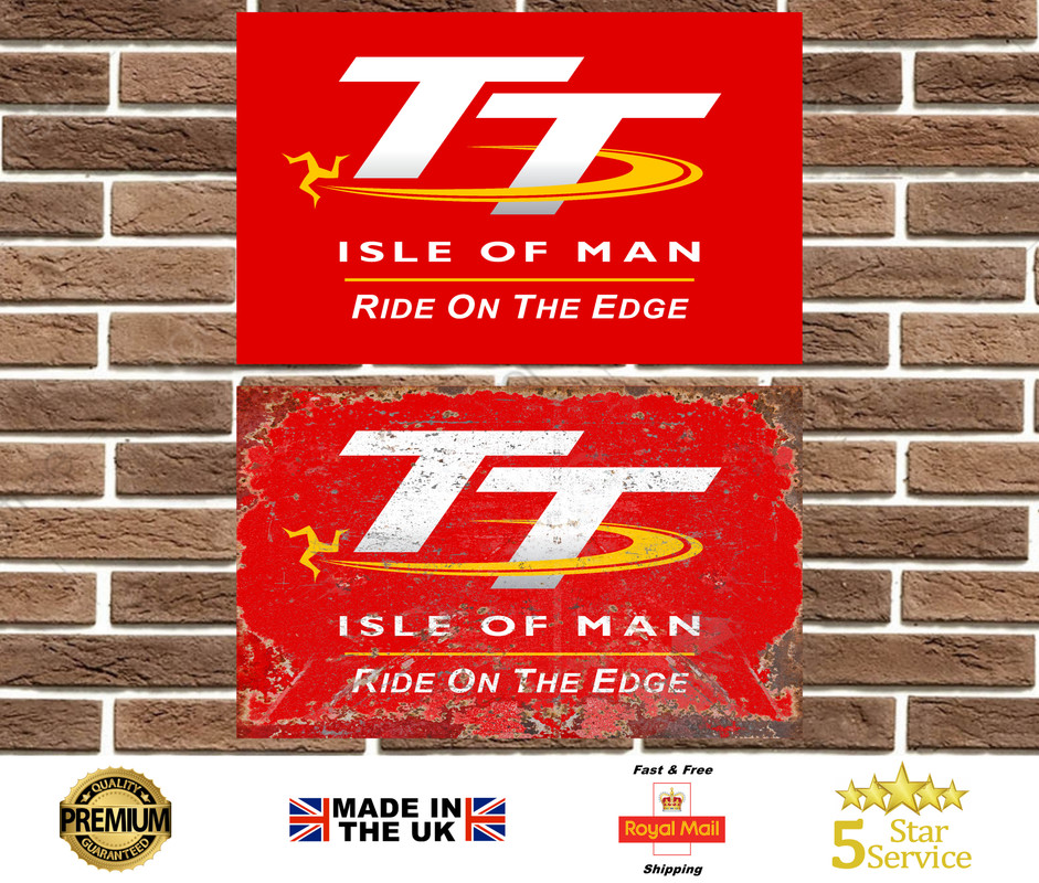 Isle of Man TT Metal Sign Wall Plaque Garage Sign Vintage Retro Man ...