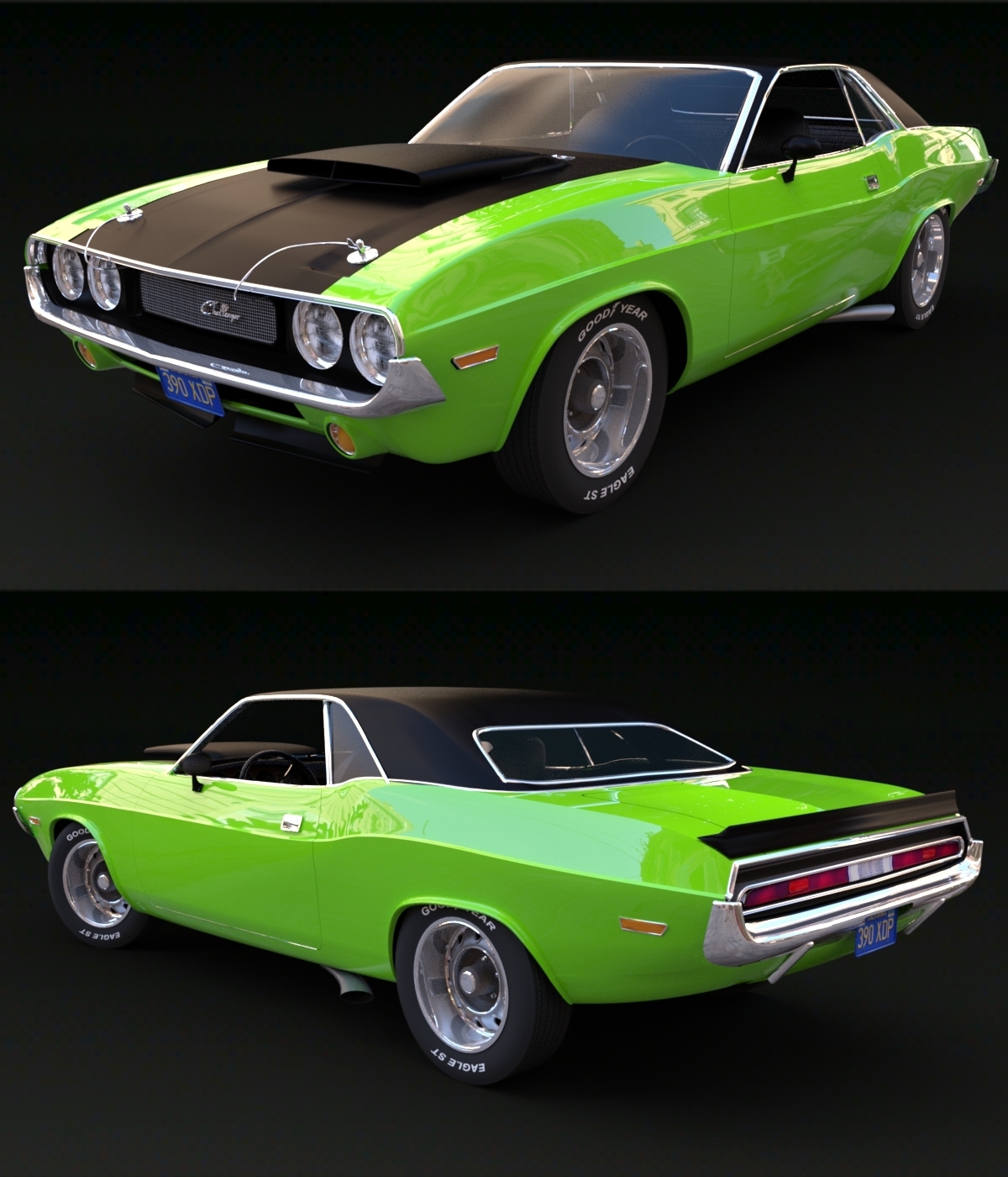 DODGE CHALLENGER 1970 For DAZ Studio 2025 - Free Daz 3D Models