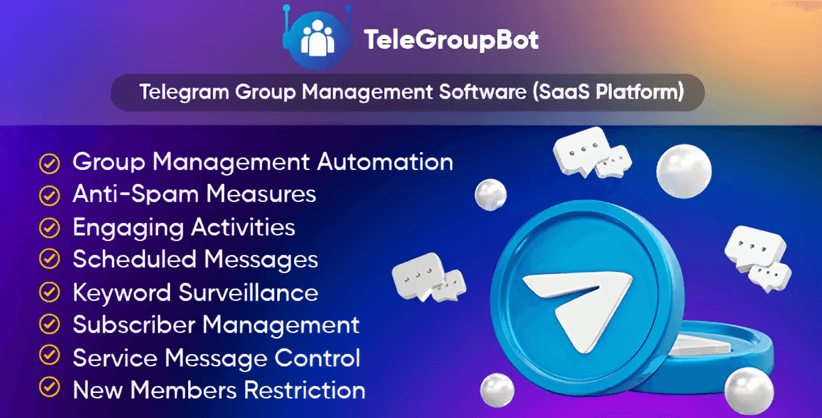 TeleGroupBot - Telegram Group Management Software (SaaS Platform) PHP ...