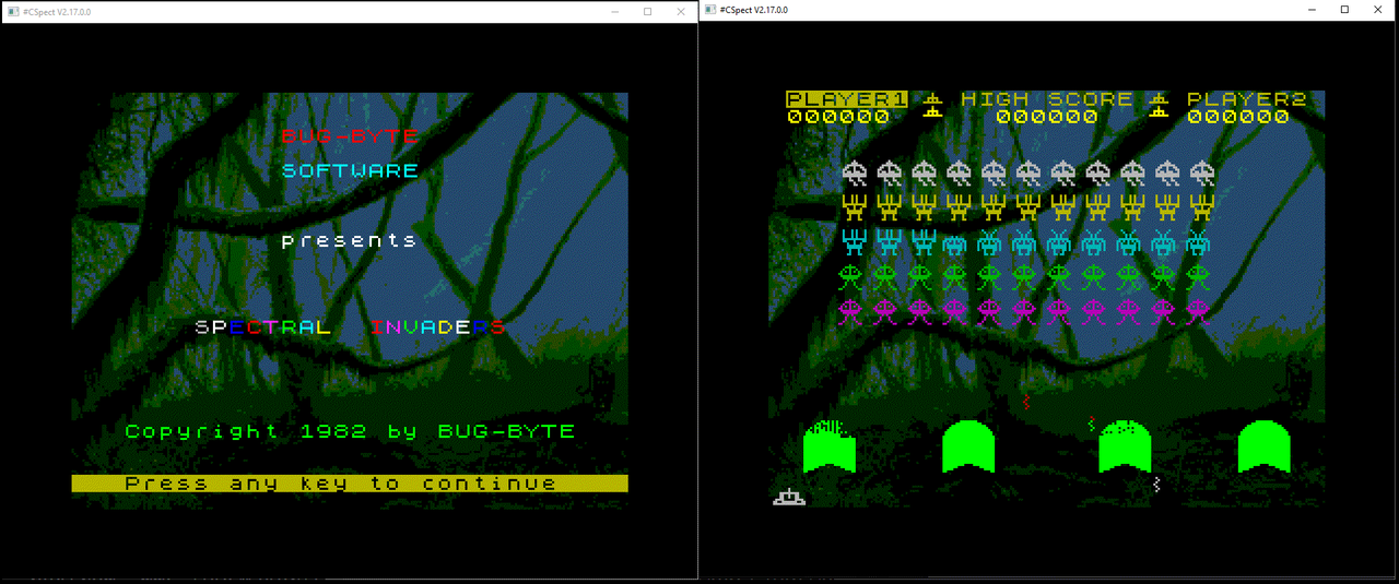 2022 12 25 CSpect V2 17 0 0 Spec Next Layer2 Spectral Invaders BUG BYTE ...