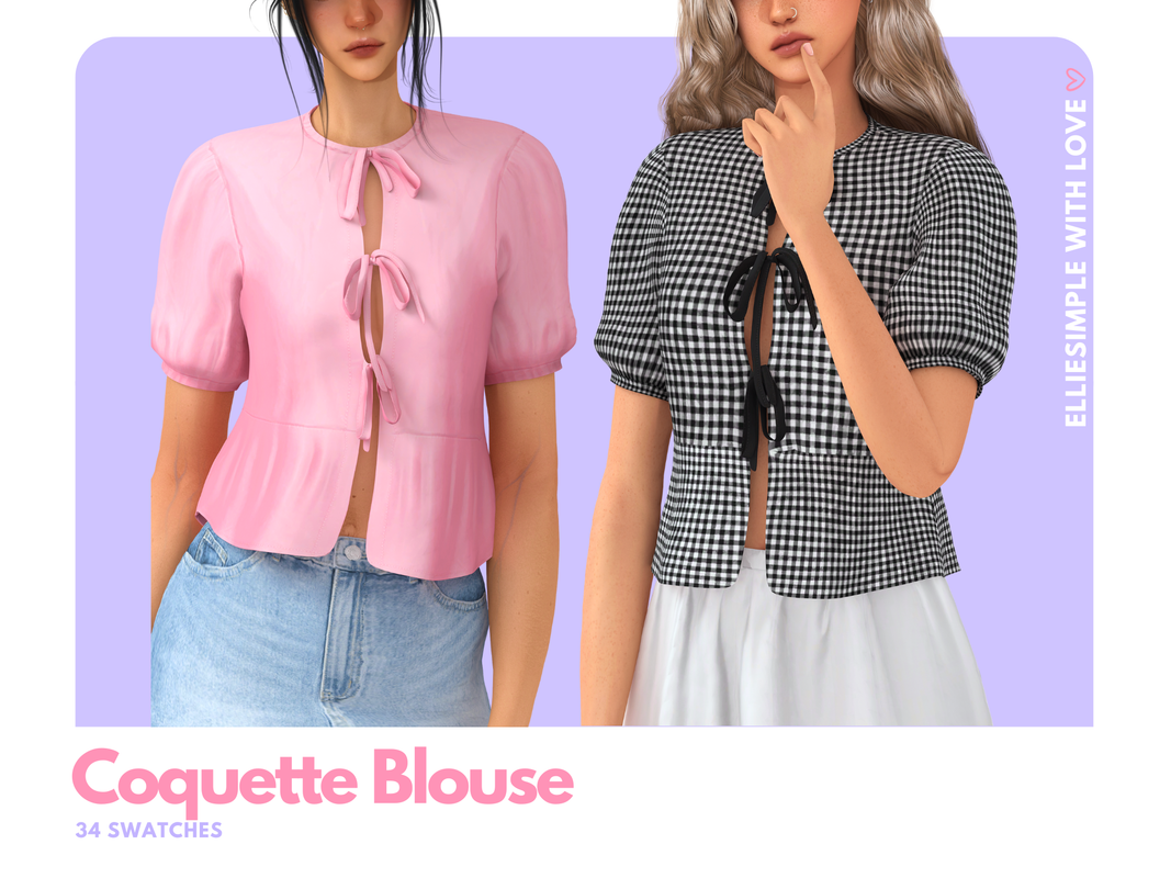 Elliesimple - Coquette Blouse - The Sims 4 Create a Sim - CurseForge