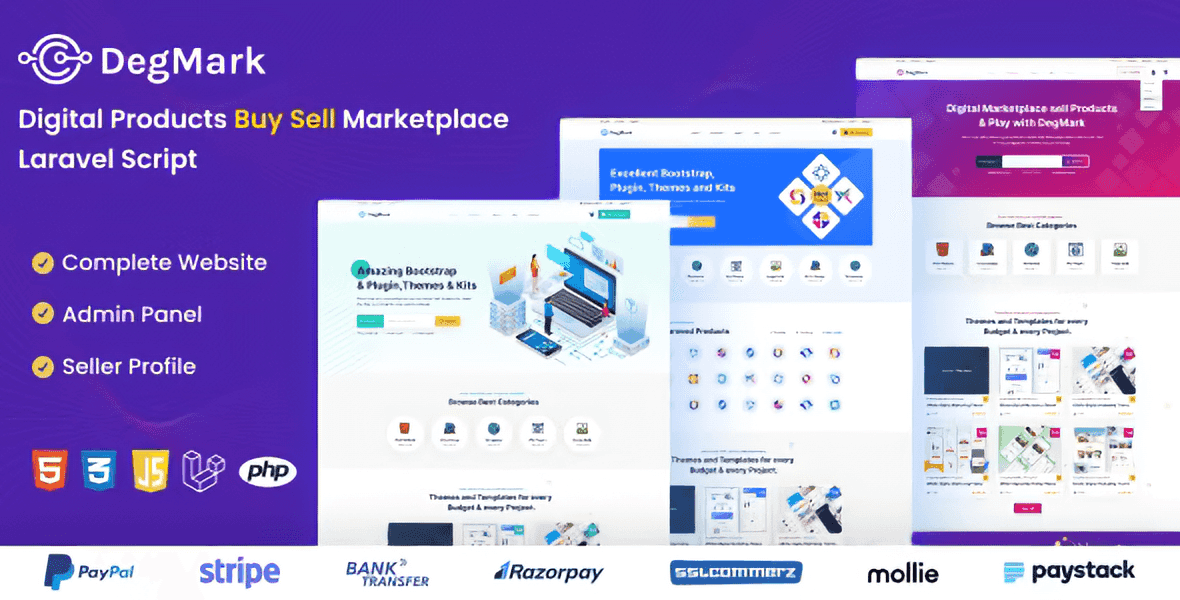 DegMark – Digital Products Buy Sell Marketplace Laravel Script – Bliter GPL