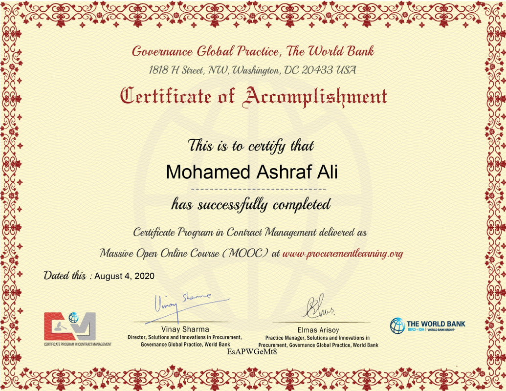 ‏Ashraf Ali - LLM, MSc, BSc, BTECH, CPCM, MCIArb, AssocRICS, MAIQS (CQS ...