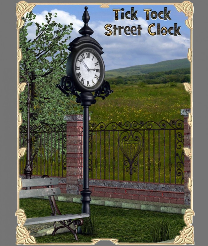 Tick Tock Street Clock 2025 - Free Daz 3D Models
