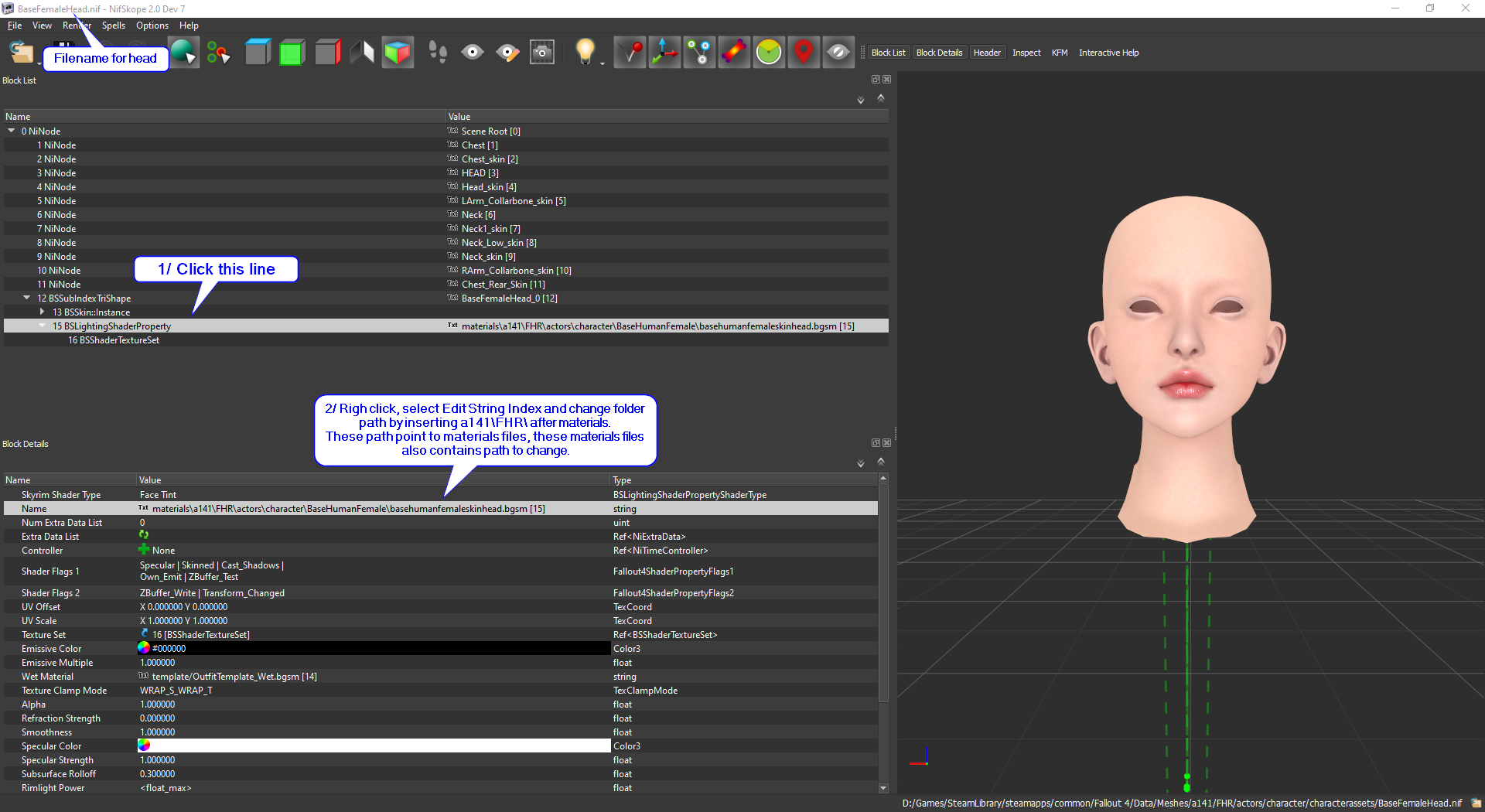 FHR 100 Nifskope FHR Head example — Postimages