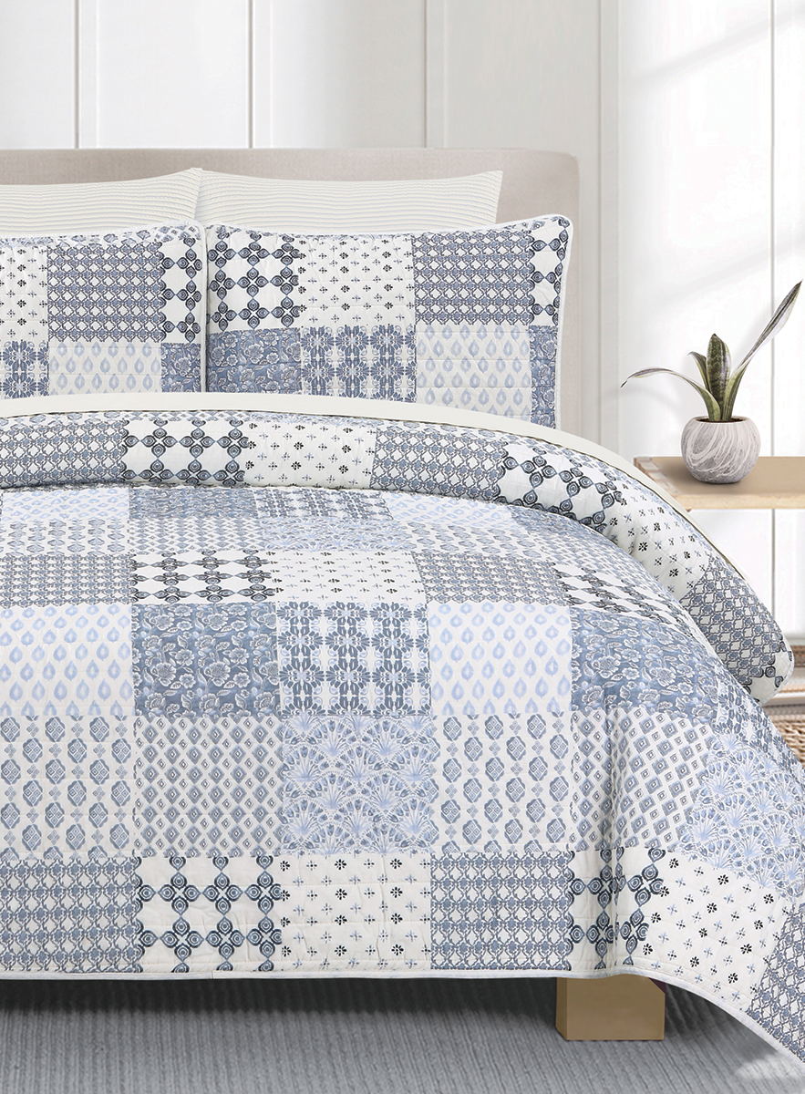 500508 MIX TILE كويلتات قطن 100 COVERLET SET 3 PCS — Postimages