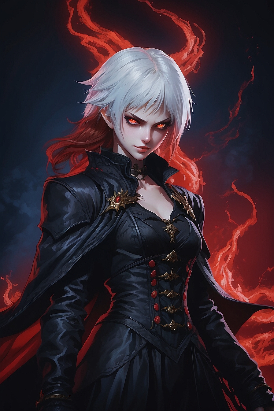 Albedo Base XL Extremely detailed illustration of an evil looki 3 ...