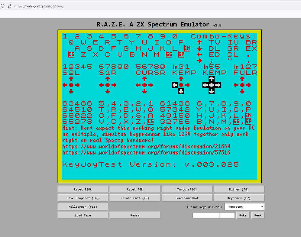 2022 04 19 18 46 35 R A Z E A Spectrum Emulator — Postimages